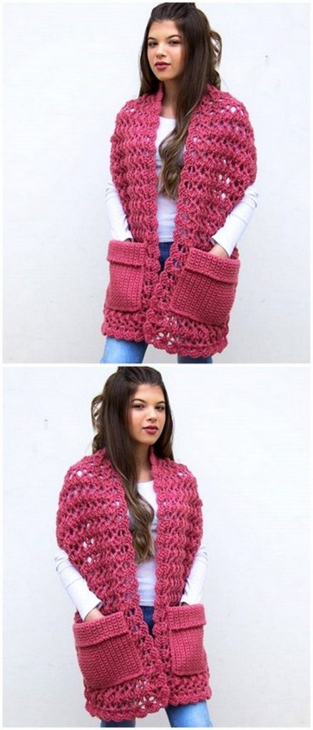 Best Free Crochet Pocket Scarves Pattern To Make
