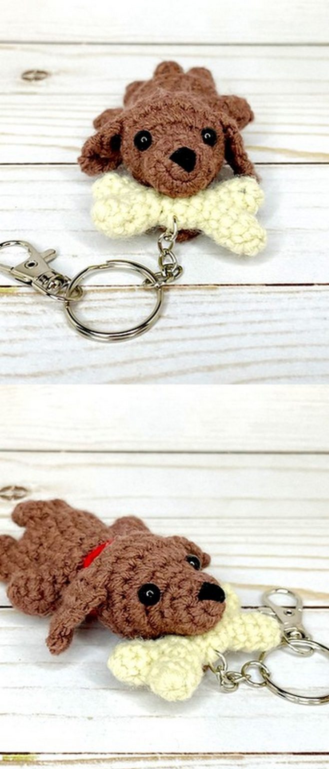 Crochet Dog keychain