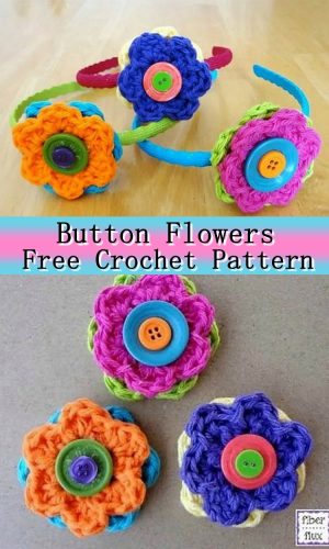 Crochet Flowered Button