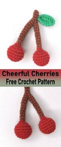 Crochet Cherry Keychain