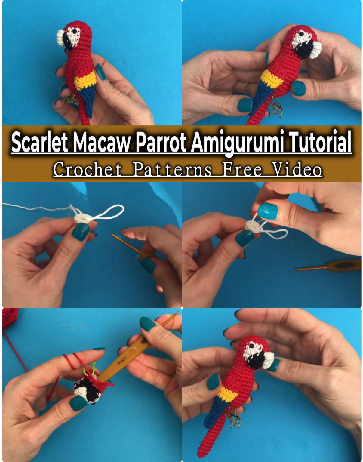 Free Mini Amigurumi Scarlet Macaw Crochet Patterns