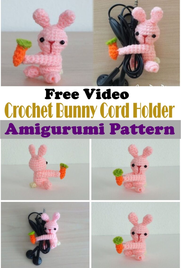 Crochet Bunny Cord Holder Amigurumi