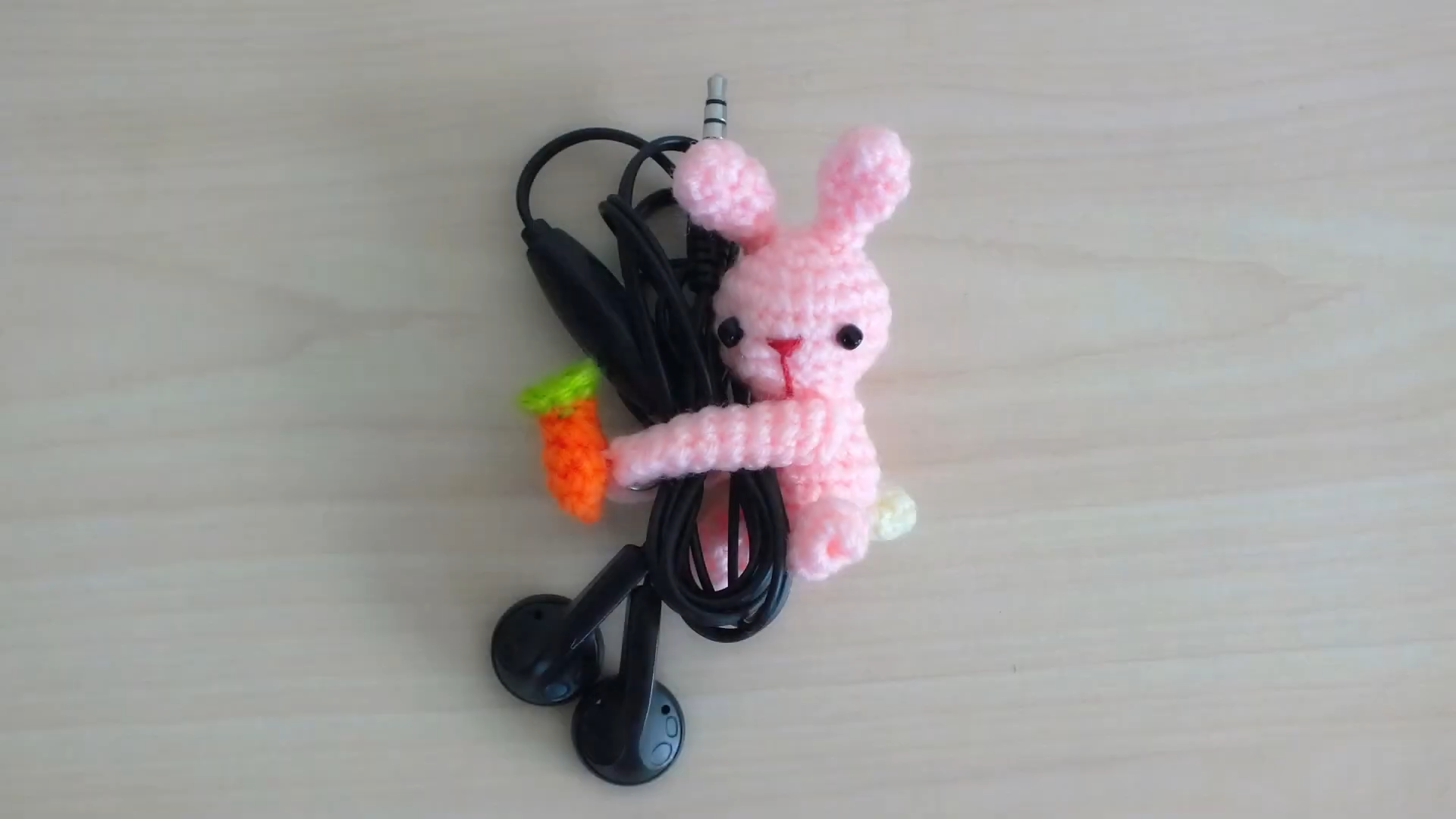 Crochet Bunny Cord Holder Amigurumi