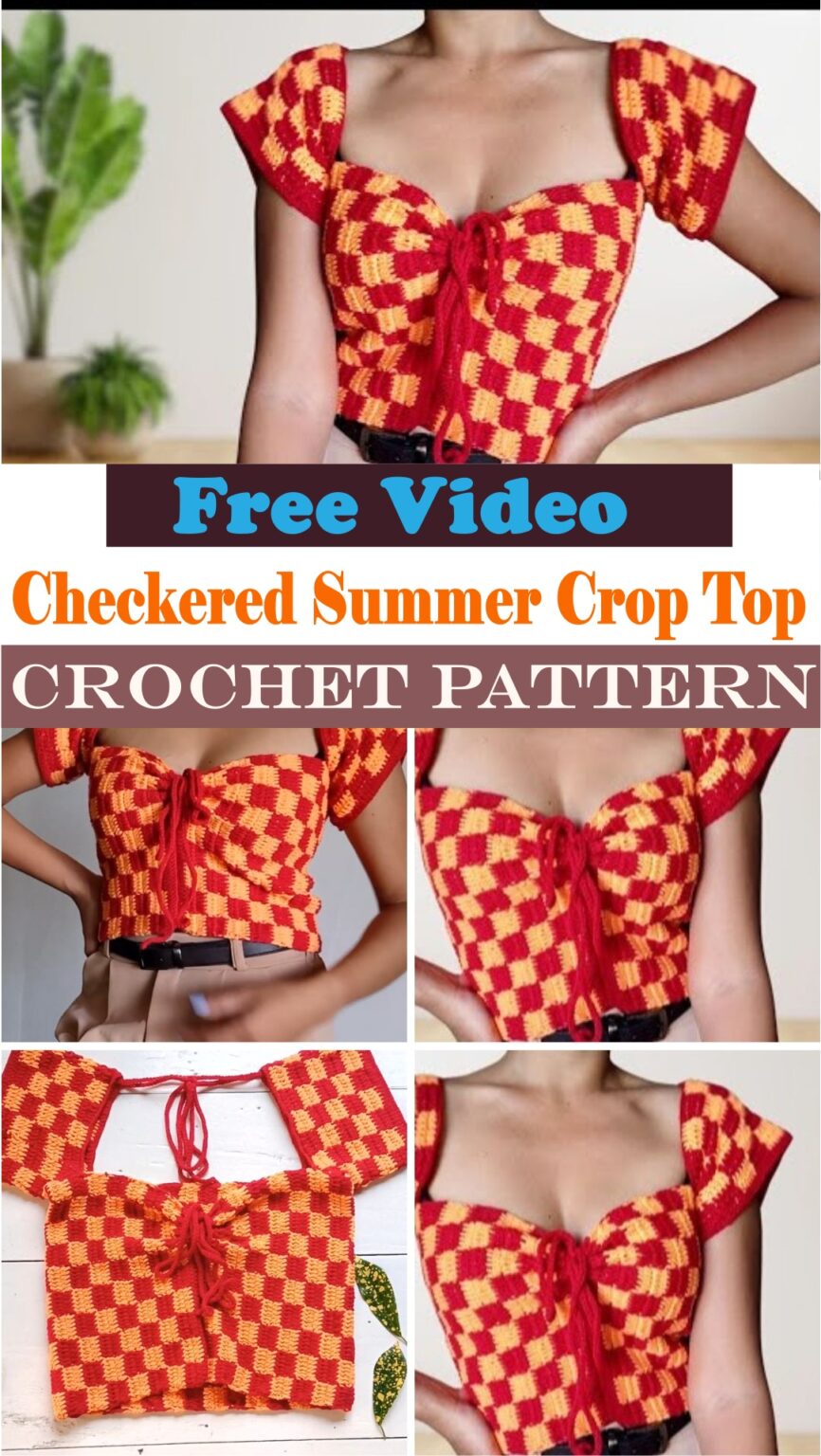 Crochet Checkered Summer Crop Top