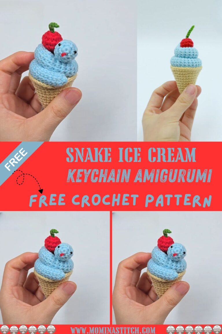 Crochet Snake Ice Cream Keychain