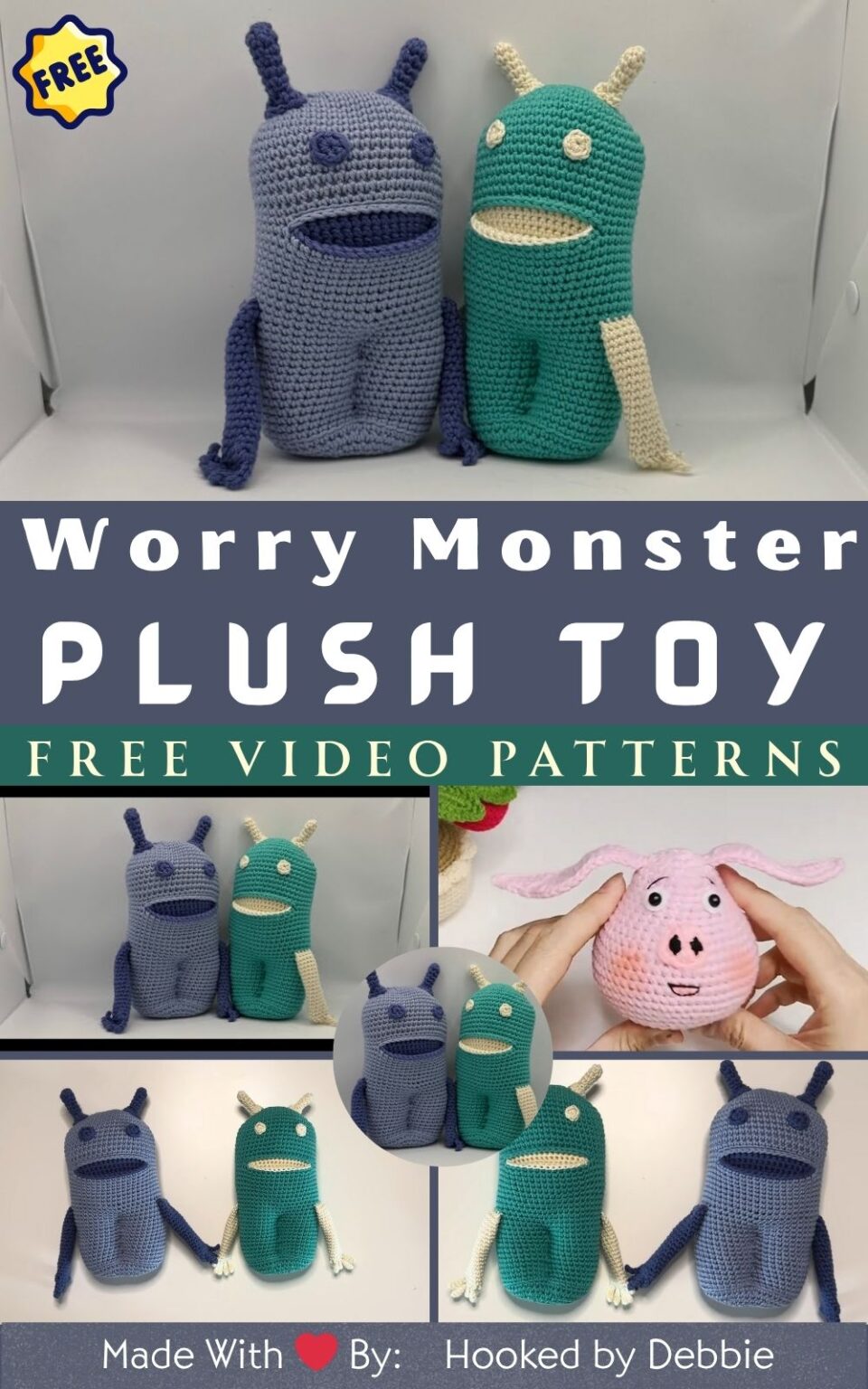 Crochet Worry Monster Plush Toy