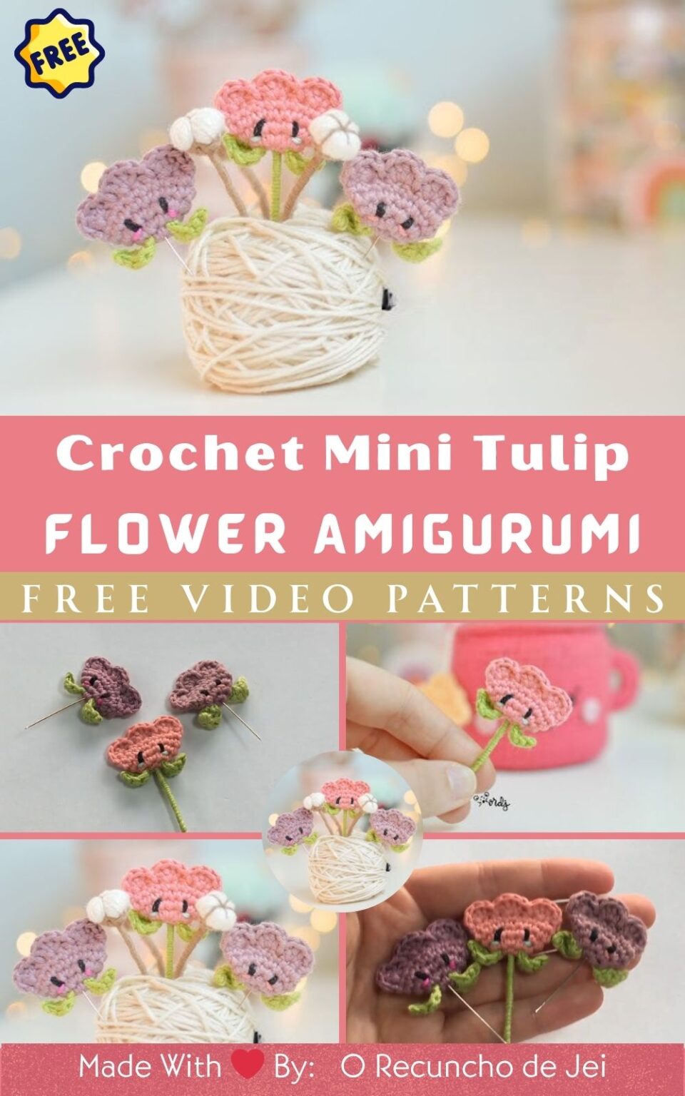 Crochet Mini Tulip Flower Amigurumi