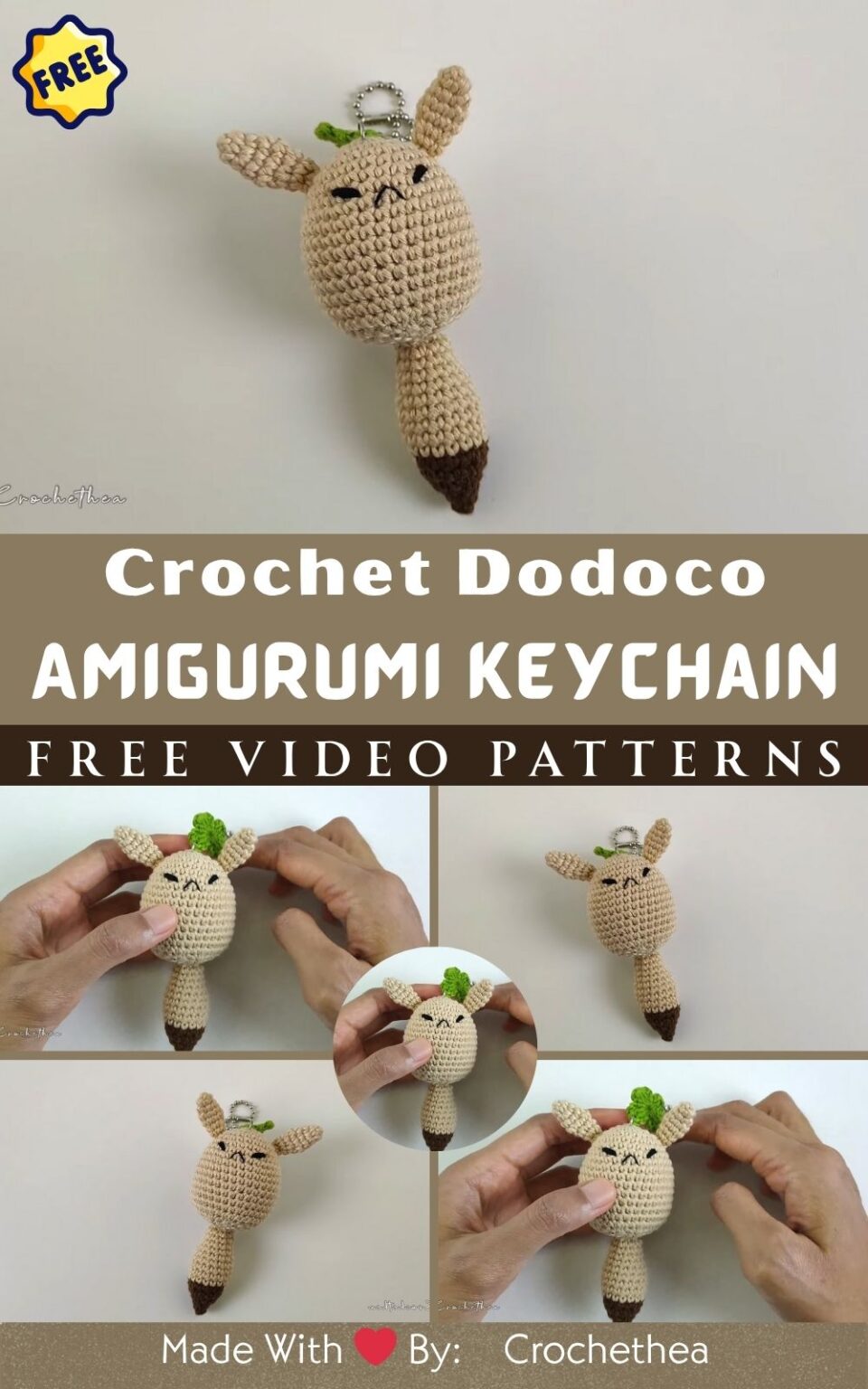 Crochet Dodoco Amigurumi Keychain