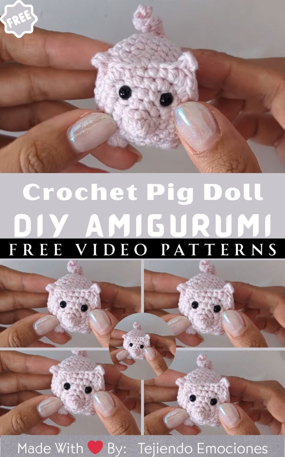 Crochet Pig Doll Plush Amigurumi