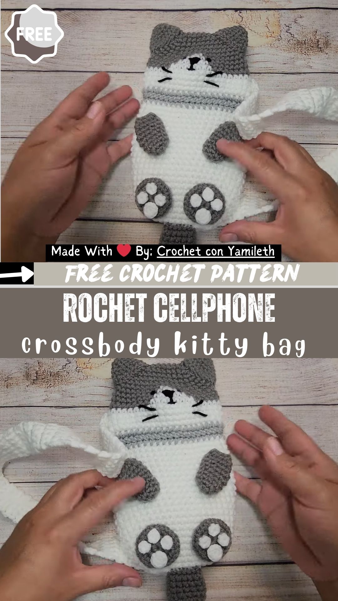 Crochet Cat Phone Bag