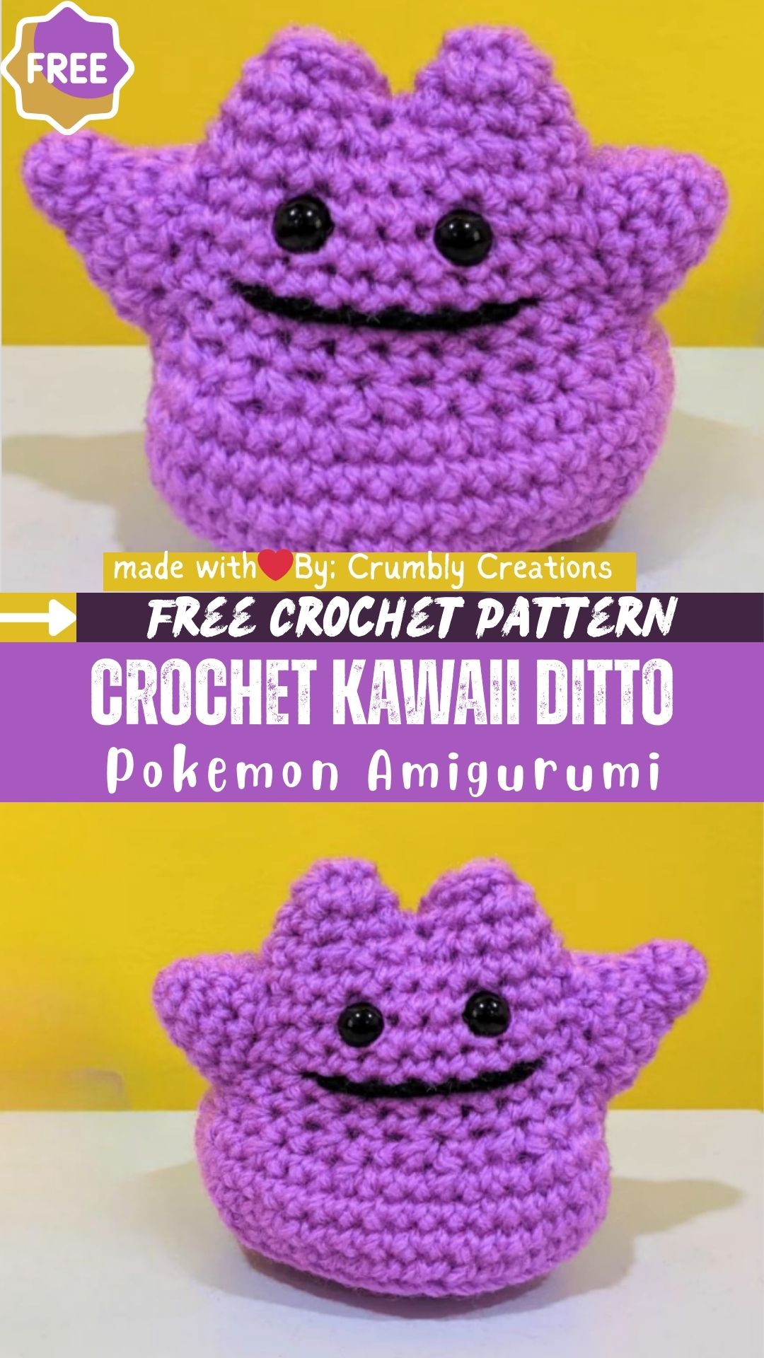 Crochet Ditto Pokemon Amigurumi