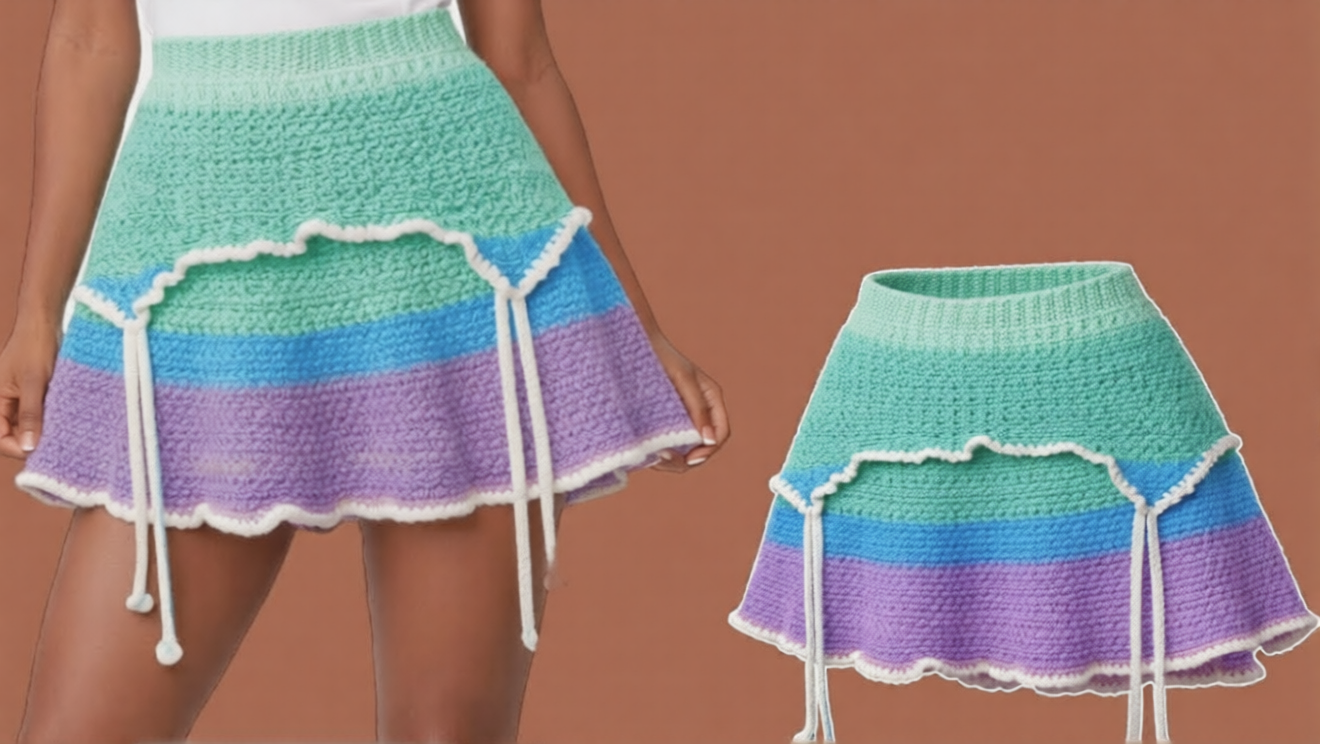 Crochet Overlap Bustle Skirt